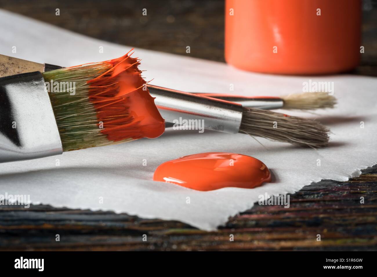Orange Paint Brush High Resolution Stock Photography and Images - Alamy