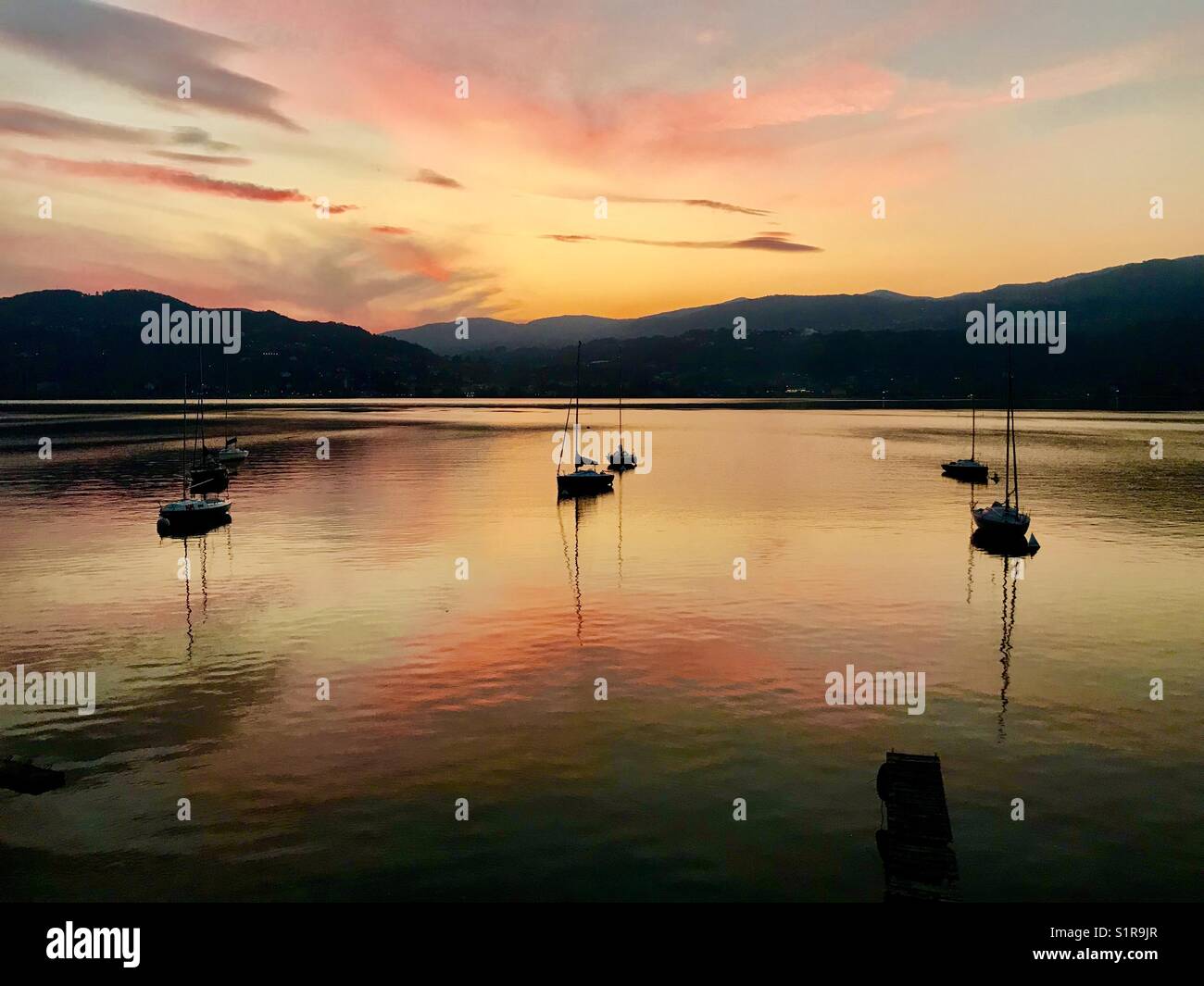 Evening on the lake Stock Photo - Alamy