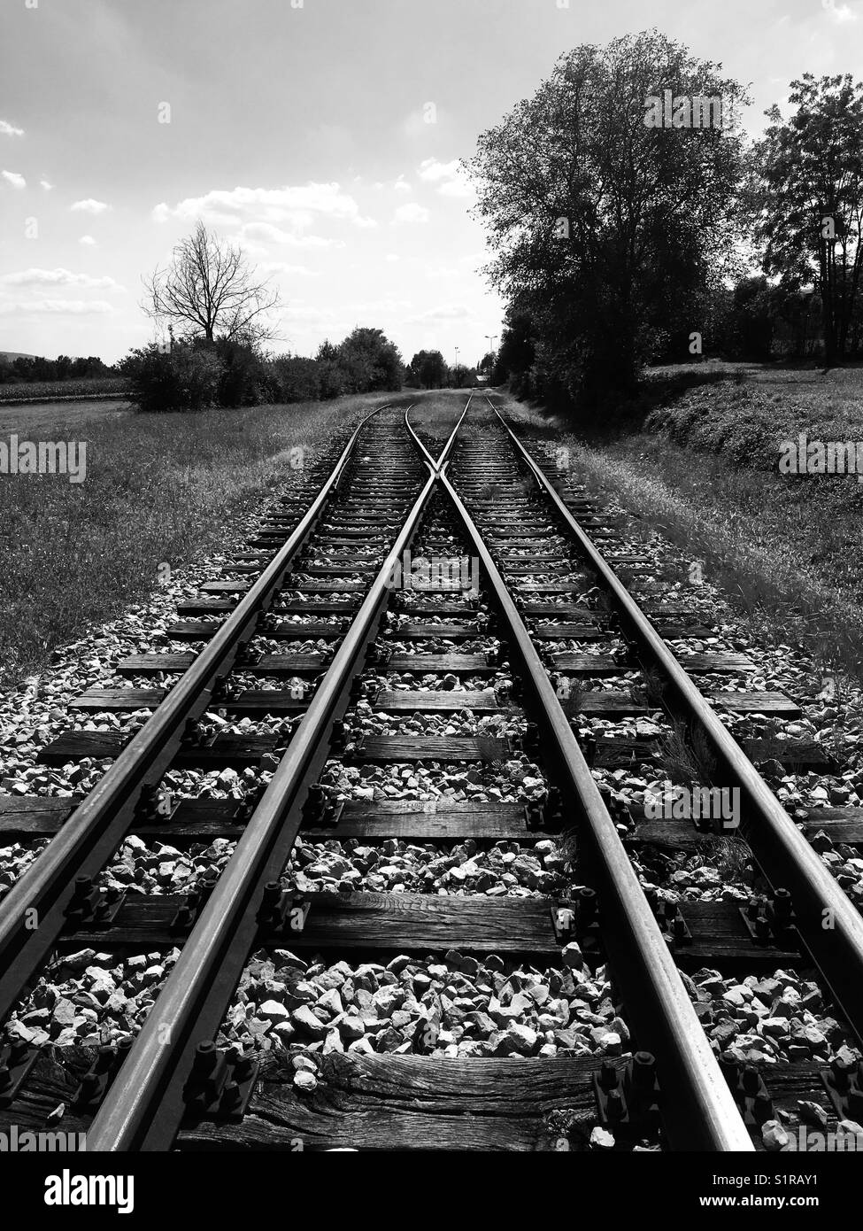 Split tracks Black and White Stock Photos & Images - Alamy