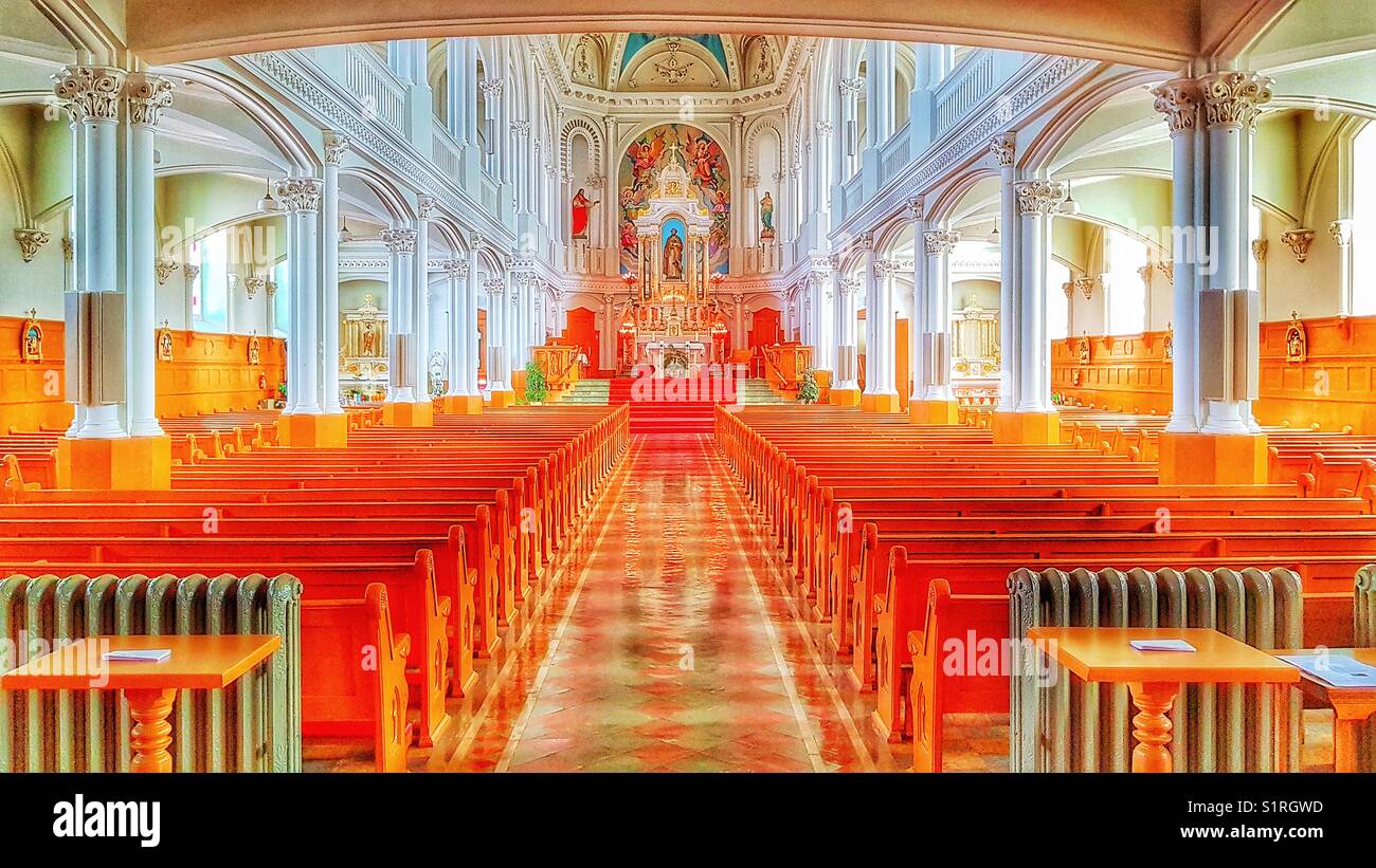 Interior of St Peter’s Church, Cheticamp, Cape Breton Island, Nova ...