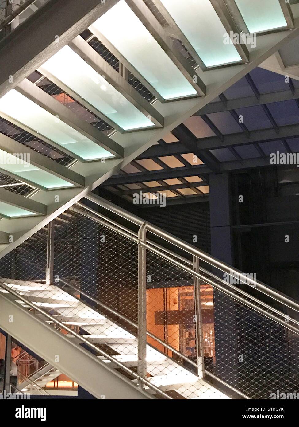 Stairs, night view. Botin Center, Santander, Cantabria, Spain Stock ...