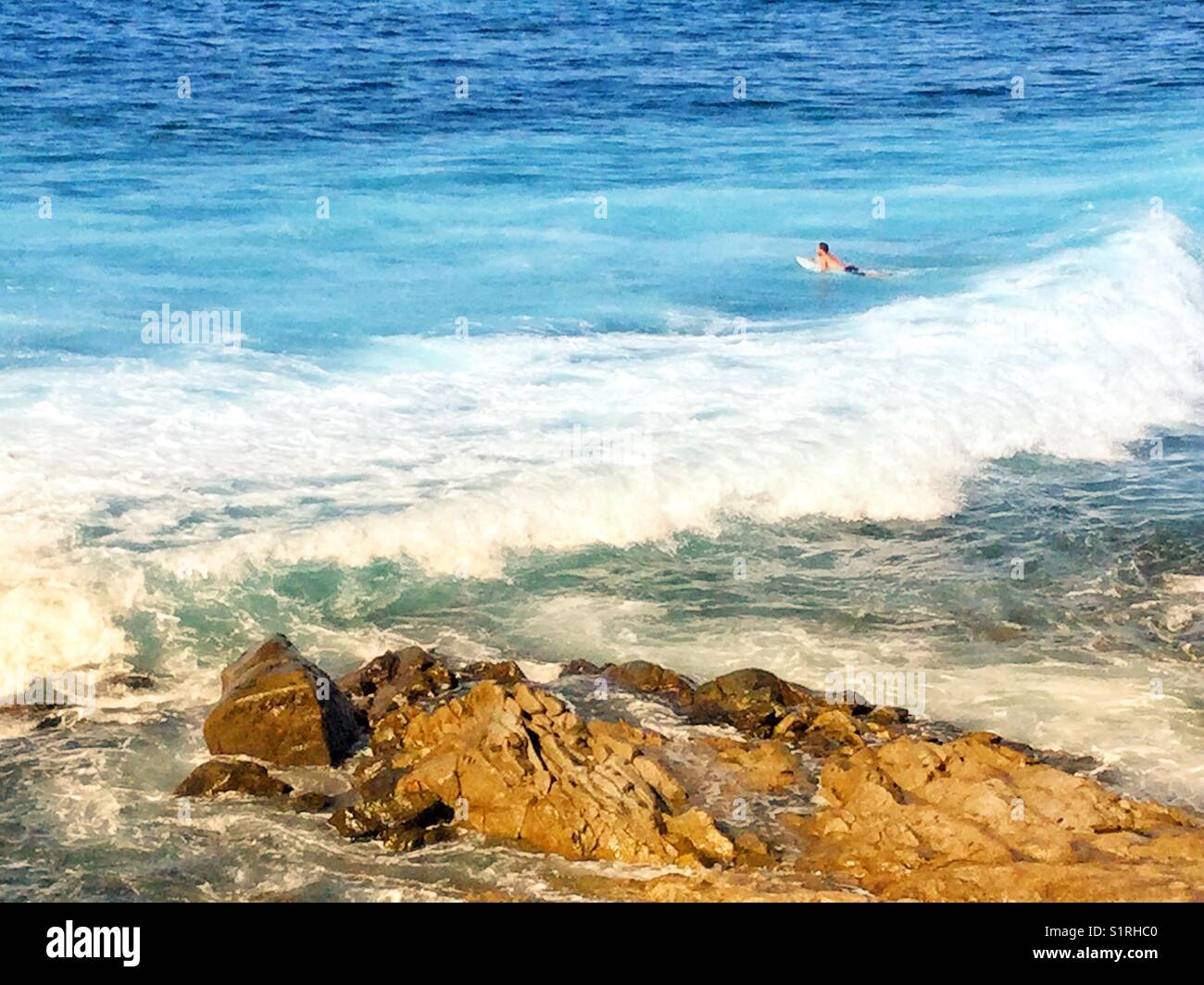 A morning surfer waiting for the perfect wave to ride Stock Photo - Alamy