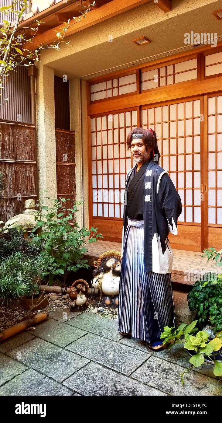 A Japanese man dressed as a samurai in Kyoto, japan Stock Photo - Alamy