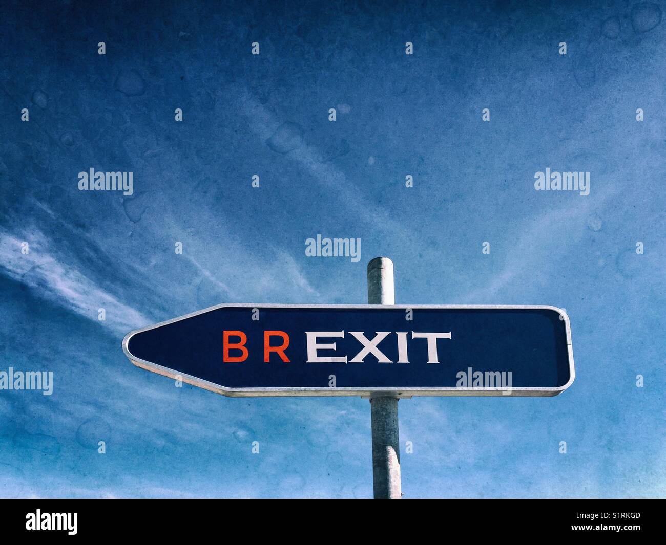 Exit sign digitally altered into Brexit sign Stock Photo - Alamy