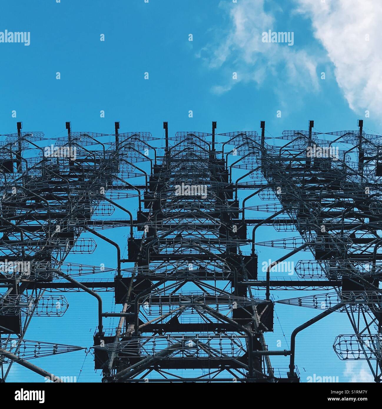 A view from the bottom of Duga-1 radar station in Chernobyl, Ukraine ...
