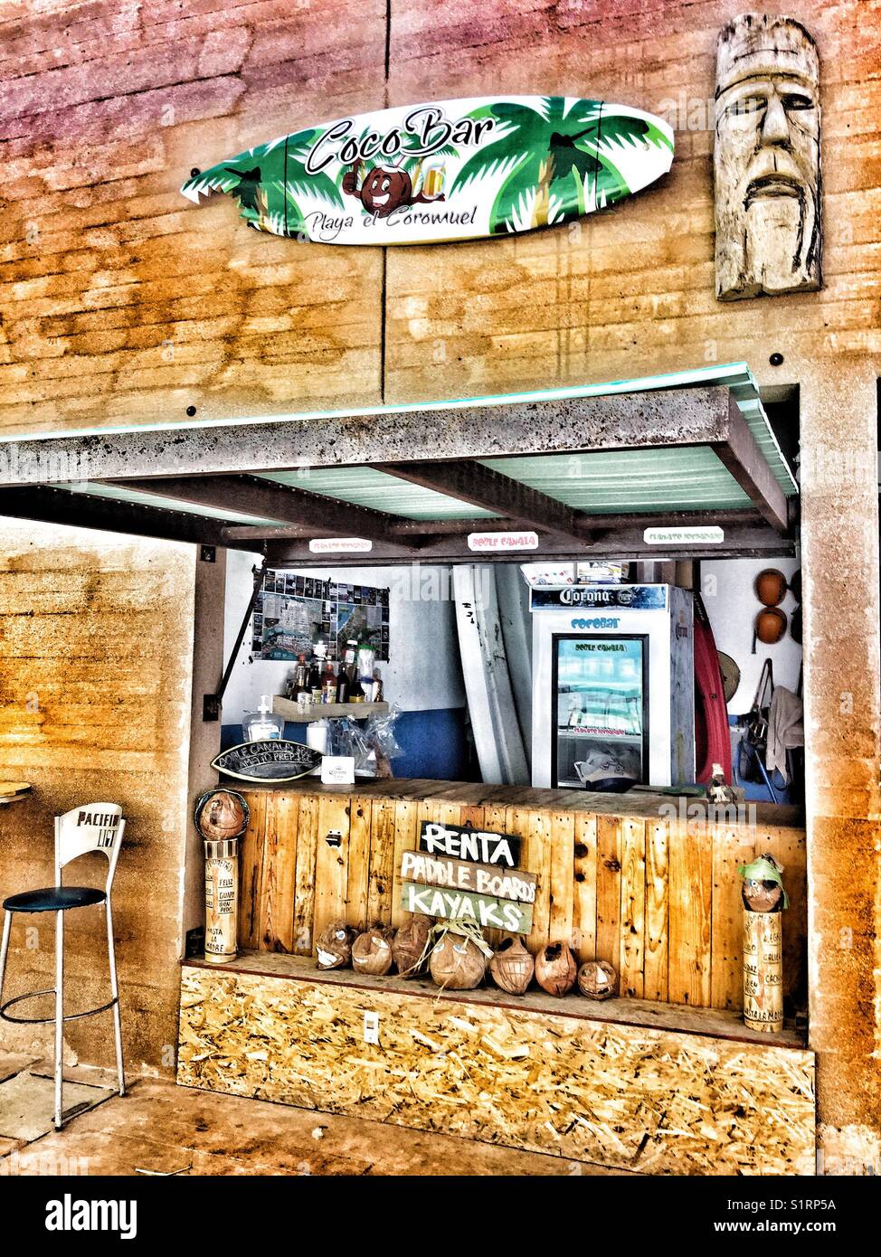 Coco Bar and water sport equipment rental shop in La Paz, Mexico Stock ...