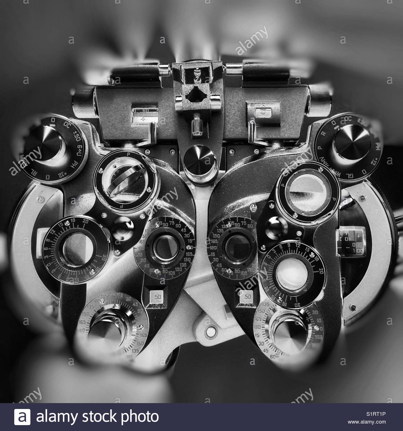 Eye Exam Doctor Black and White Stock Photos & Images - Alamy