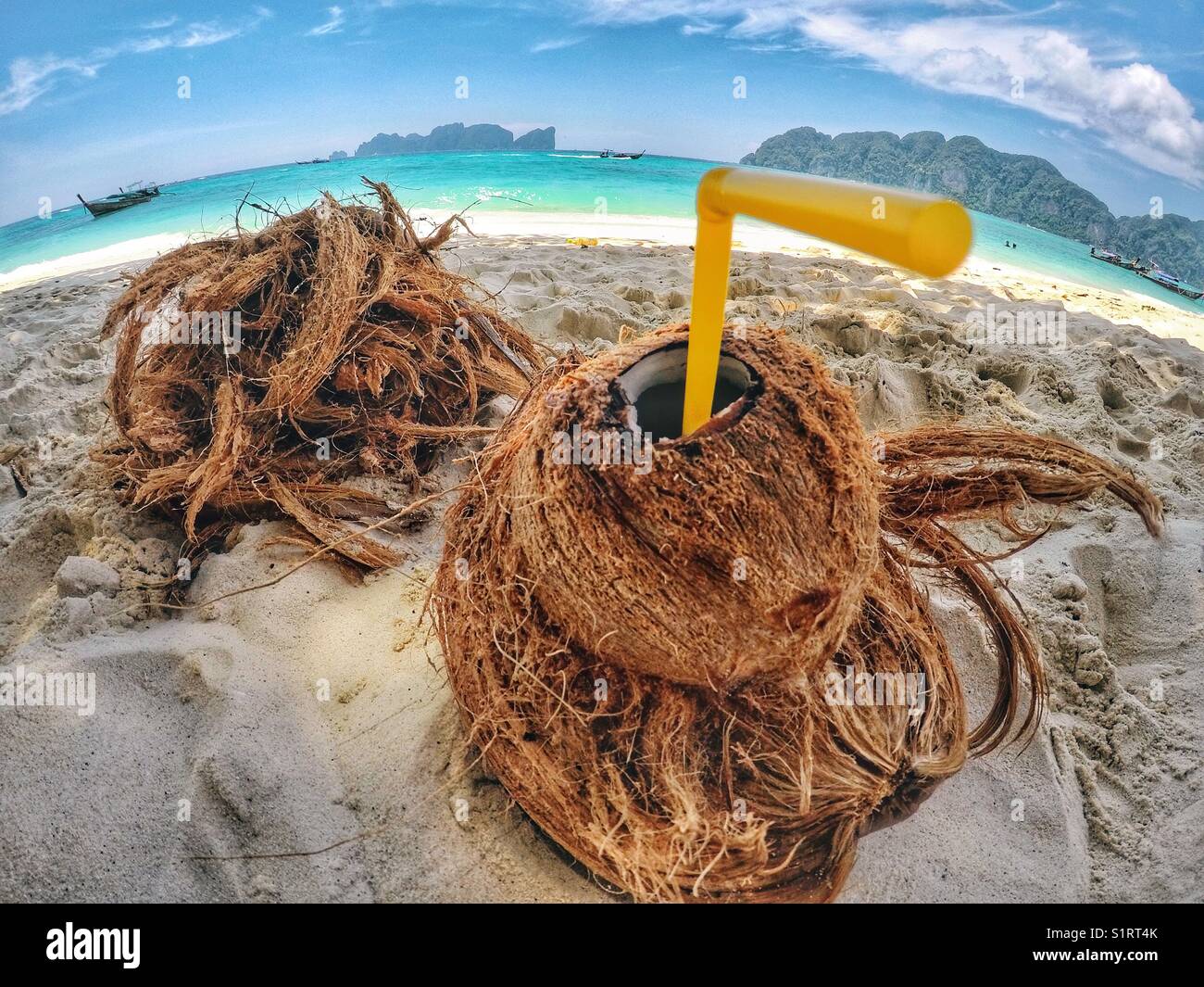 Coconut water straw hi-res stock photography and images - Alamy