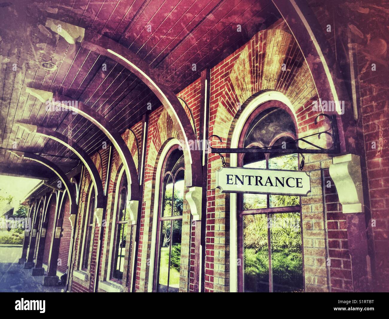 Entrance to an historic train station converted into a museum in ...