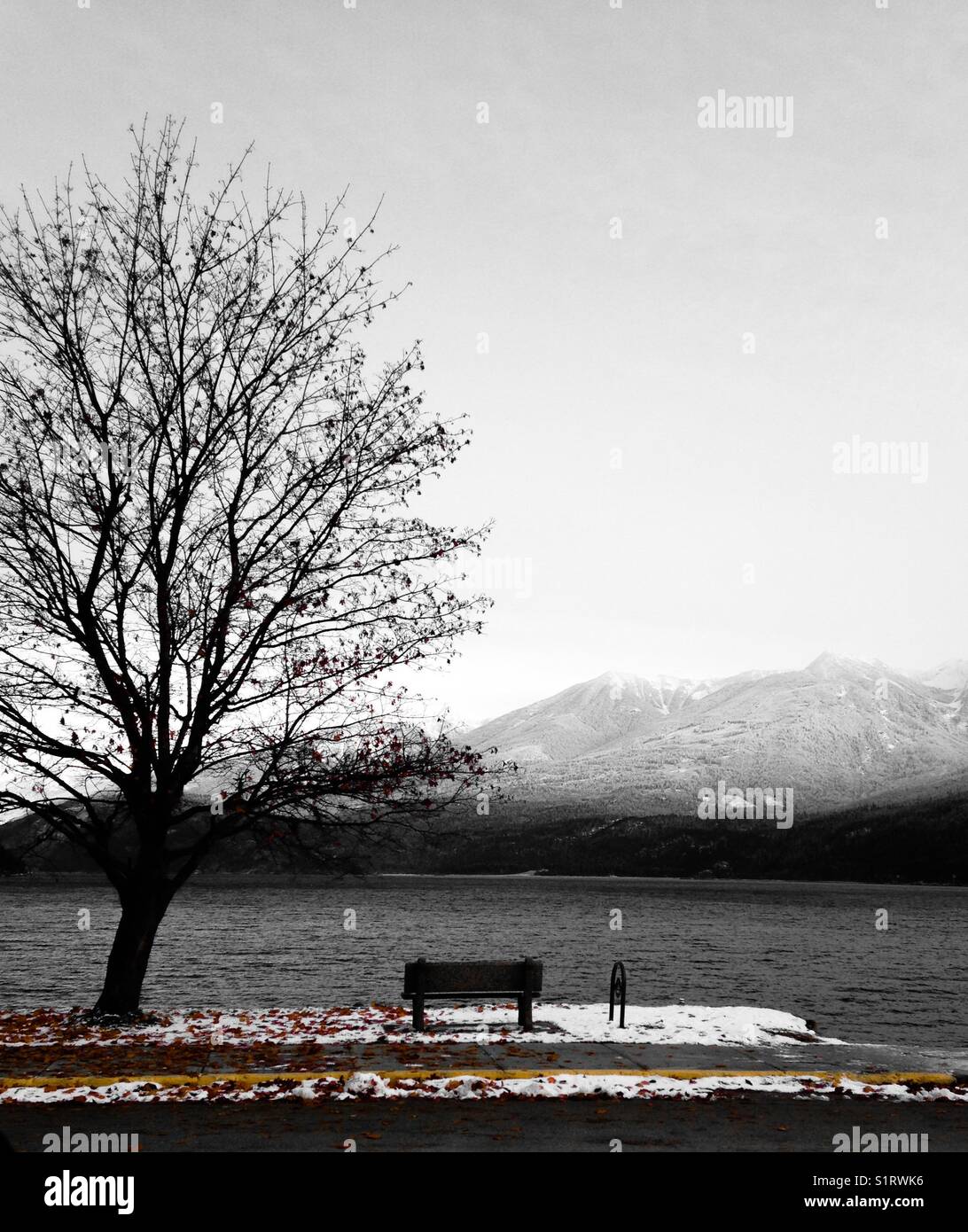 View overlooking the water. Subtle colours, striking scenery Stock ...