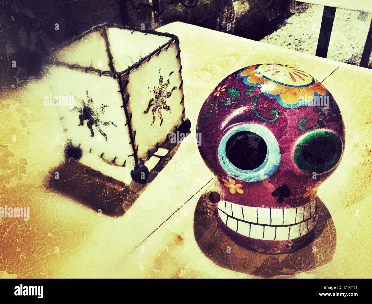 Traditional Mexican skull decoration Stock Photo - Alamy