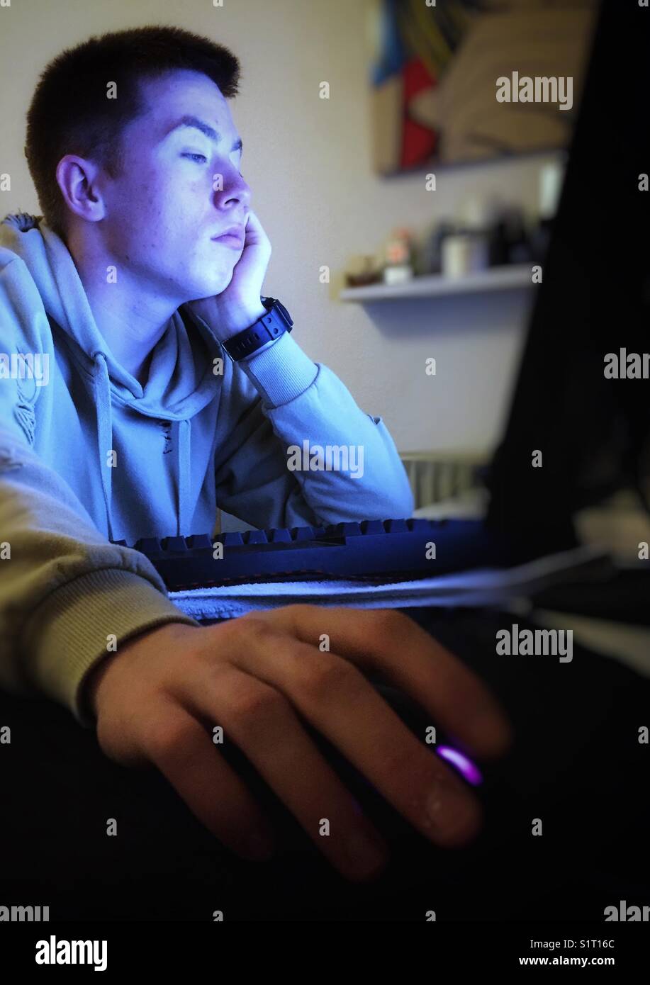 Man Watching Computer Screen High Resolution Stock Photography and ...