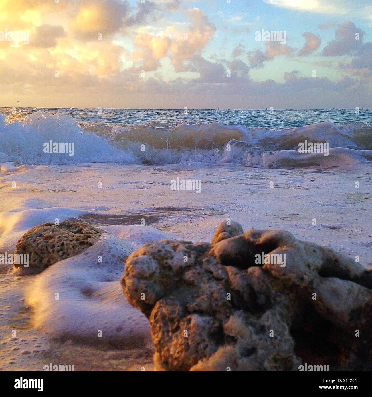 Golden Beach Sunrise Stock Photo - Alamy