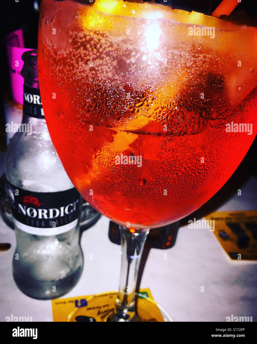 Giant Aperol Spritz Cocktail Stock Photo - Alamy