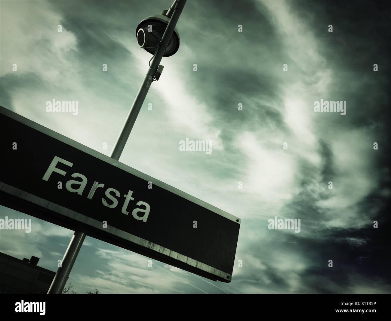 Farsta sign in subway metro system Stockholm Stock Photo - Alamy
