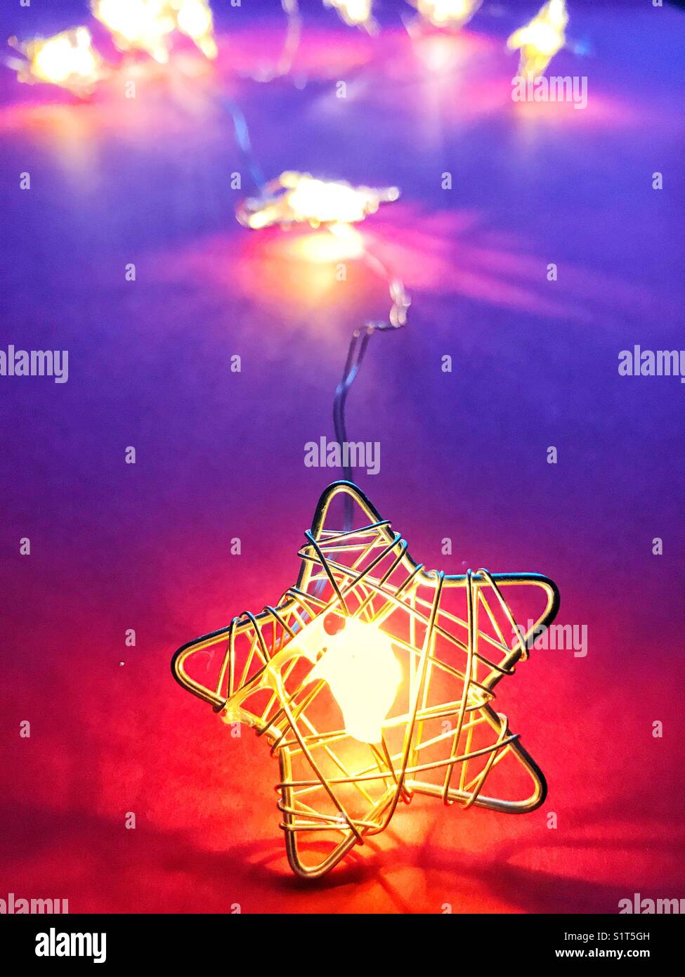Star shaped fairy lights hi-res stock photography and images - Alamy
