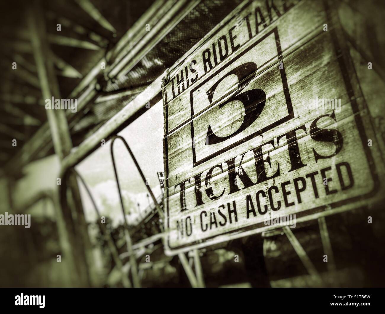 Carnival ride sign Stock Photo - Alamy