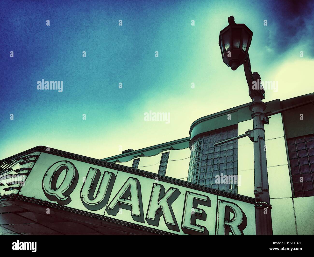 Quaker Theatre sign, New Philadelphia, Ohio Stock Photo - Alamy