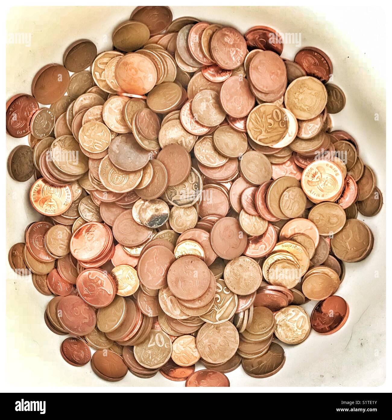 South African small change coins Stock Photo - Alamy