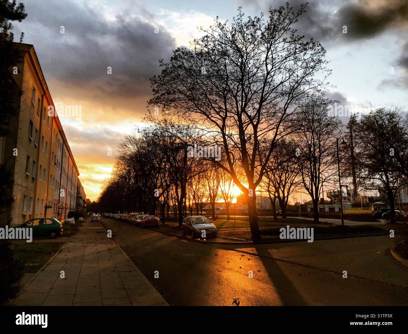 Sunset in Poland Stock Photo - Alamy