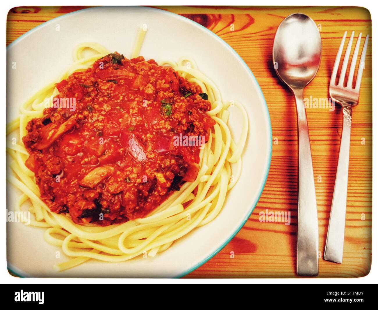 Meat free spaghetti Bolognese Stock Photo - Alamy
