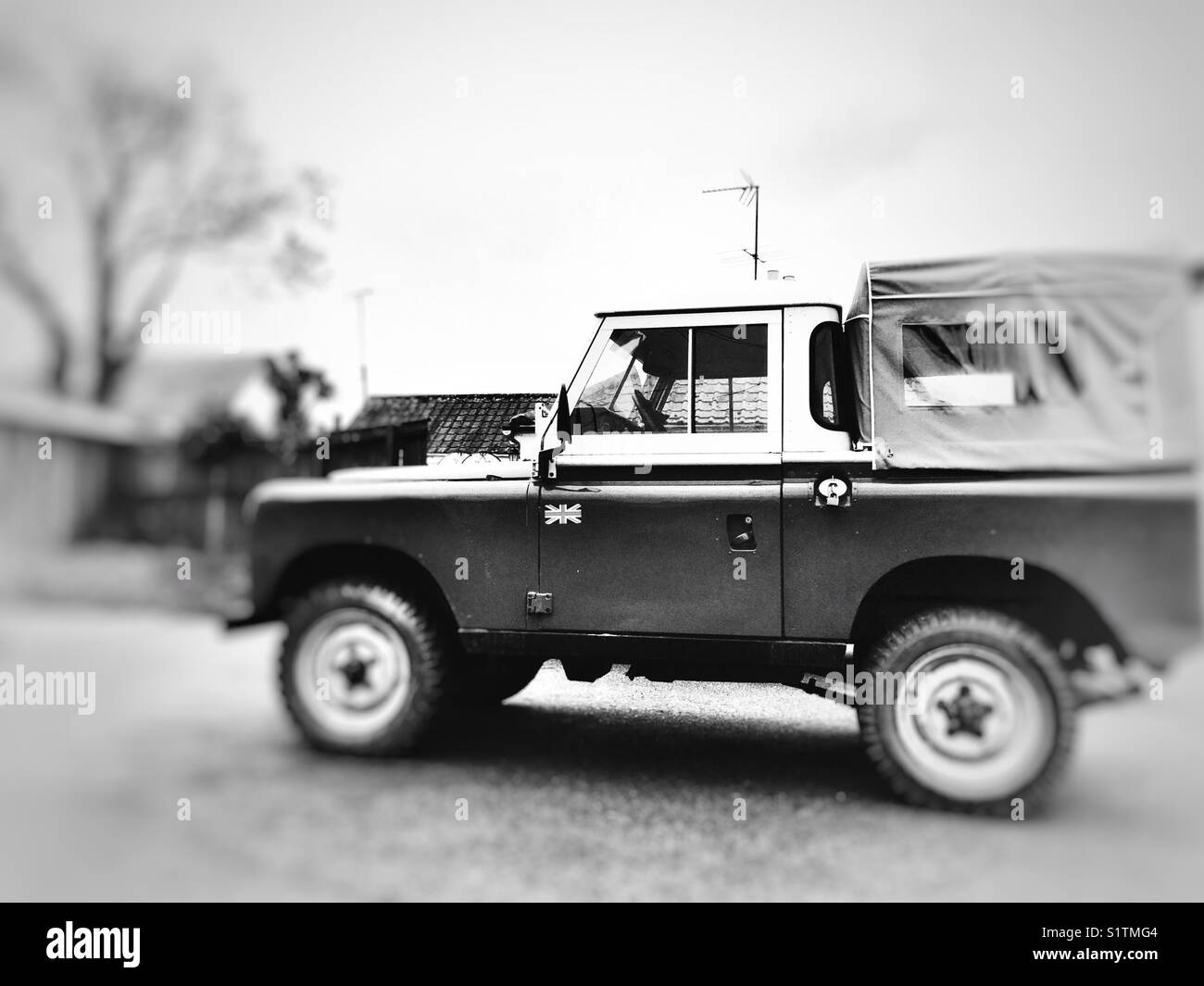 Vintage short wheel based Land Rover Stock Photo - Alamy