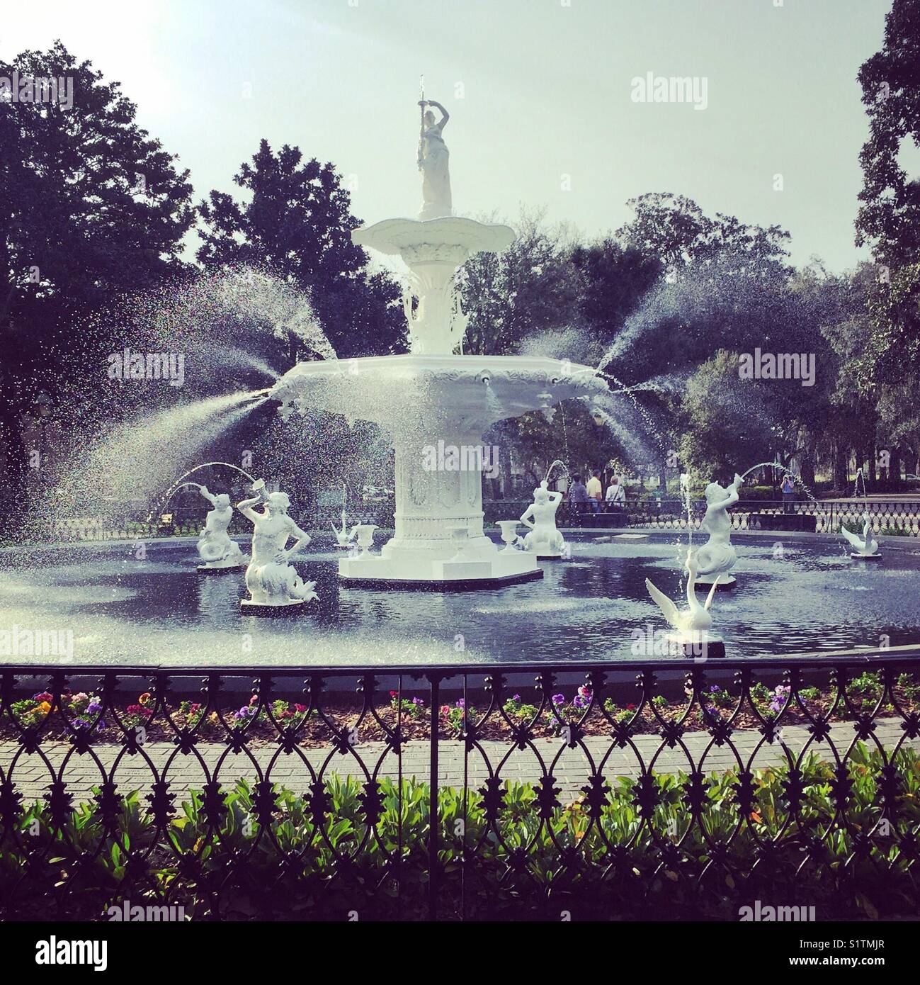 Forsyth Fountain, Savannah, GA Stock Photo - Alamy