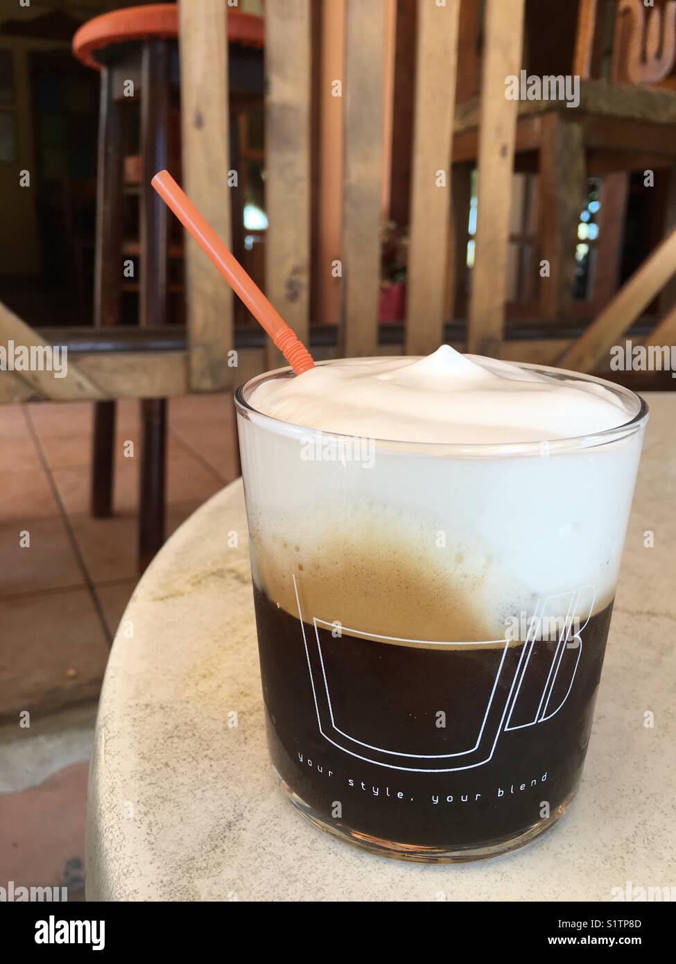 Iced coffee with a stream Stock Photo - Alamy