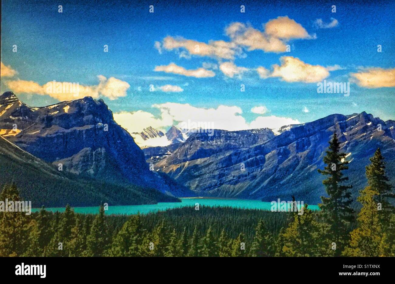 Hector lake in Banff National park Stock Photo - Alamy