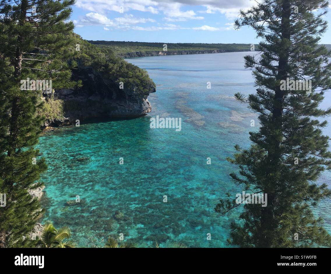 Joking cliffs and bay, Lifou Island, New Caledonia, in the Southwest ...