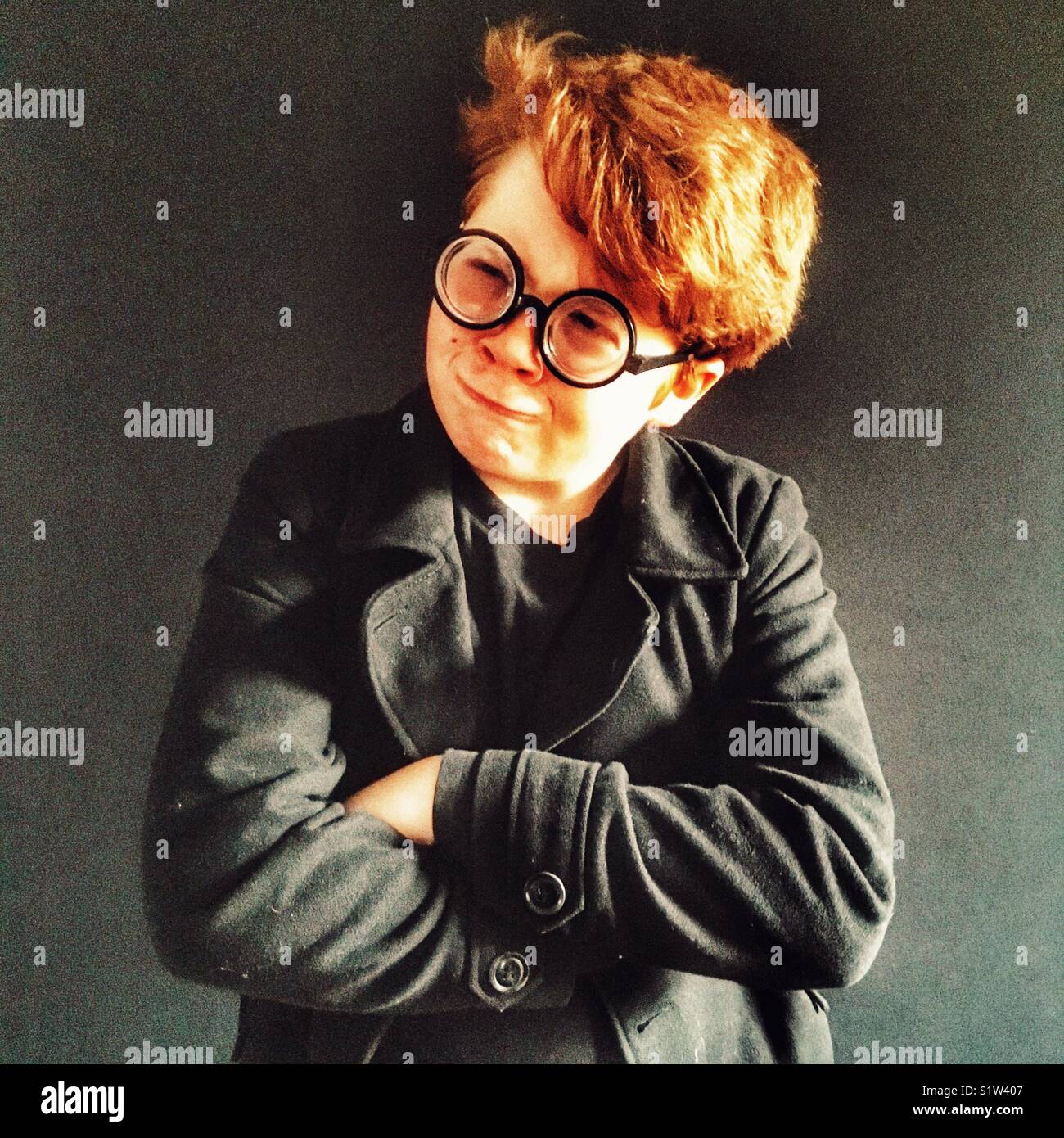 Red haired boy wearing comedy glasses hi-res stock photography and ...