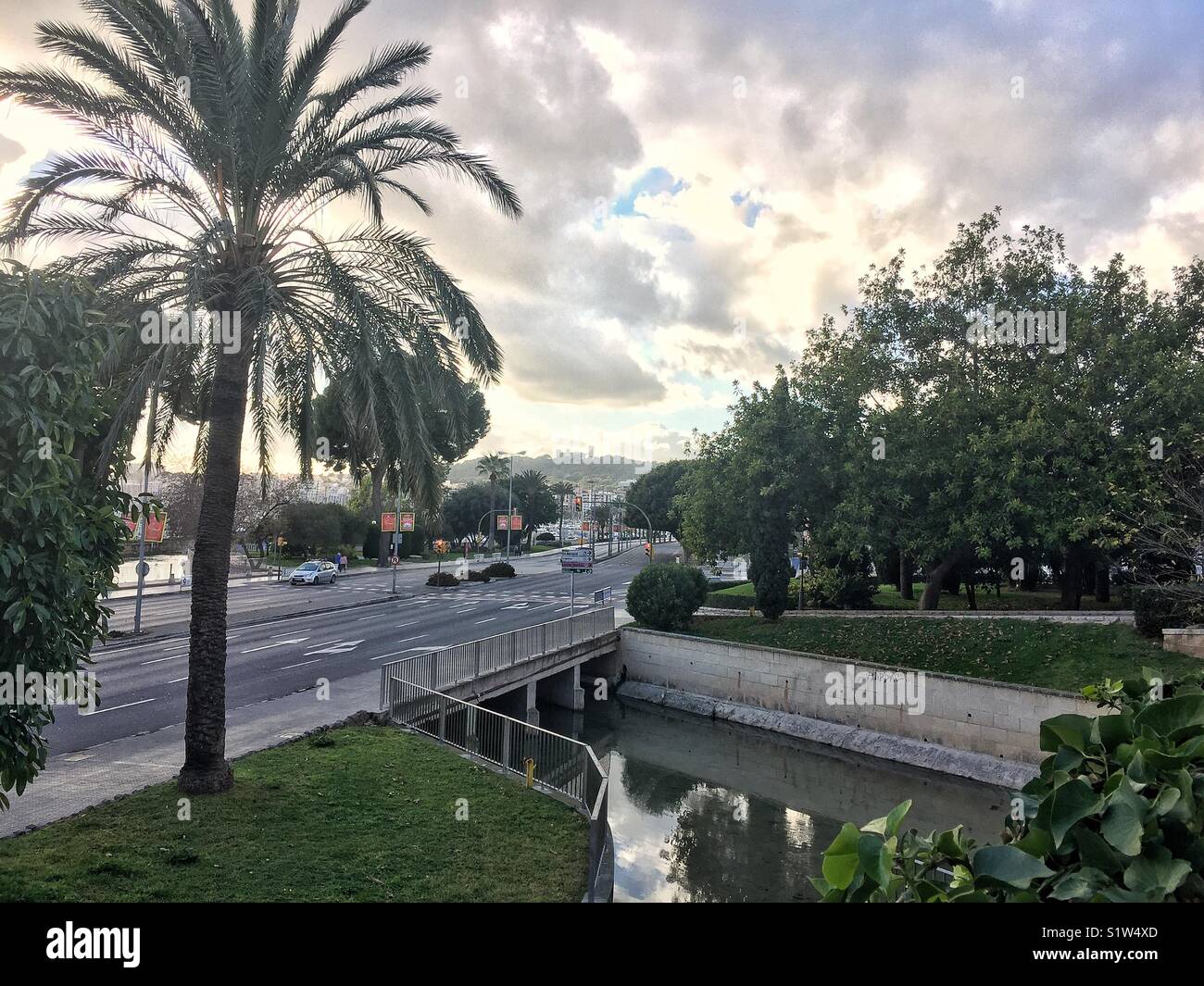 Avenue de Gabriel Roca, Palma, Evening Stock Photo - Alamy