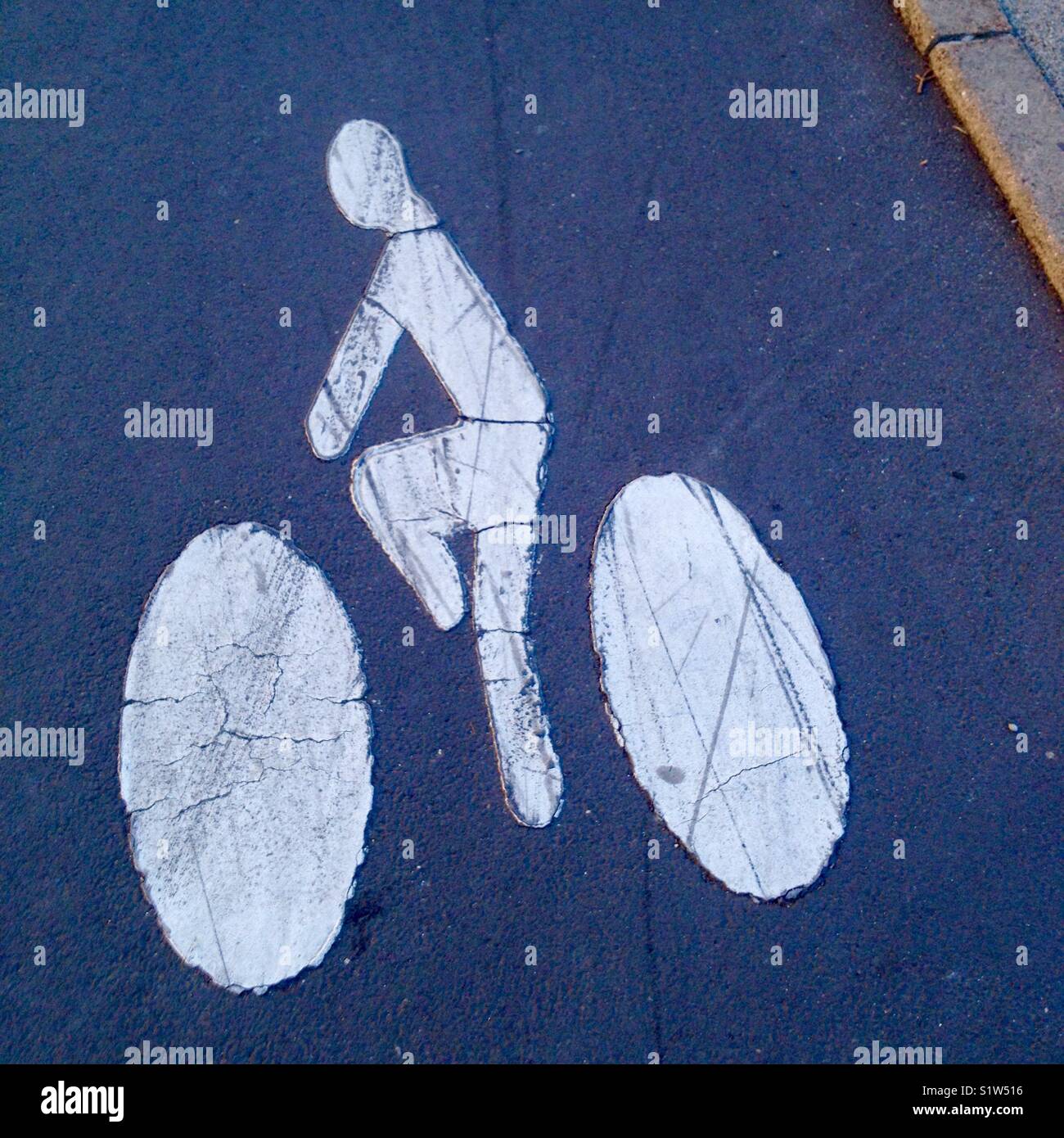Pictogram on a bike path Stock Photo - Alamy