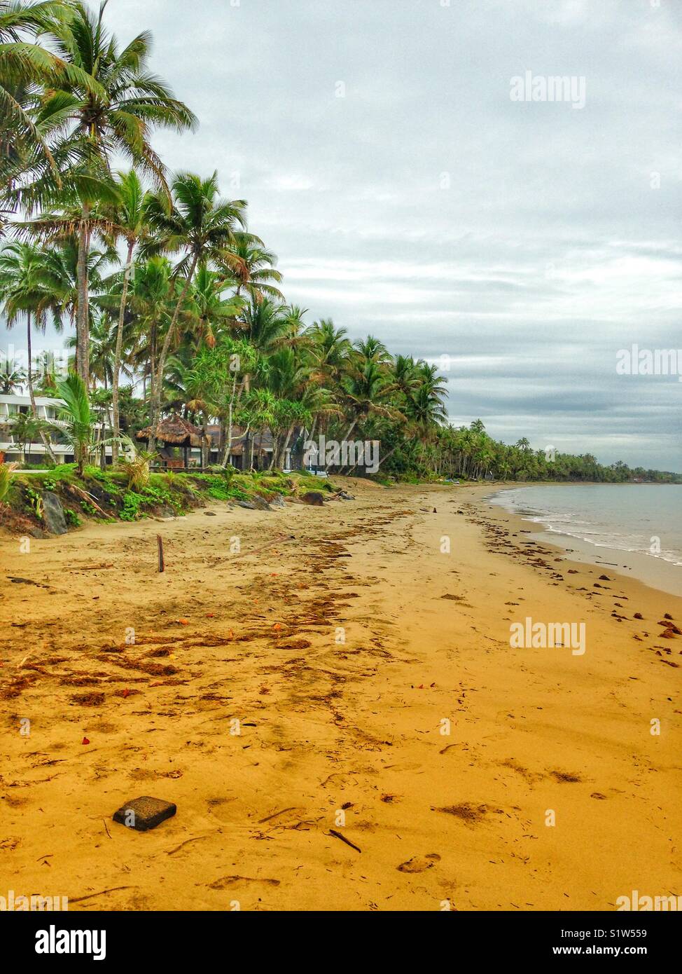 The beach at The Pearl resort in Pacific Harbour in Fiji Stock Photo ...