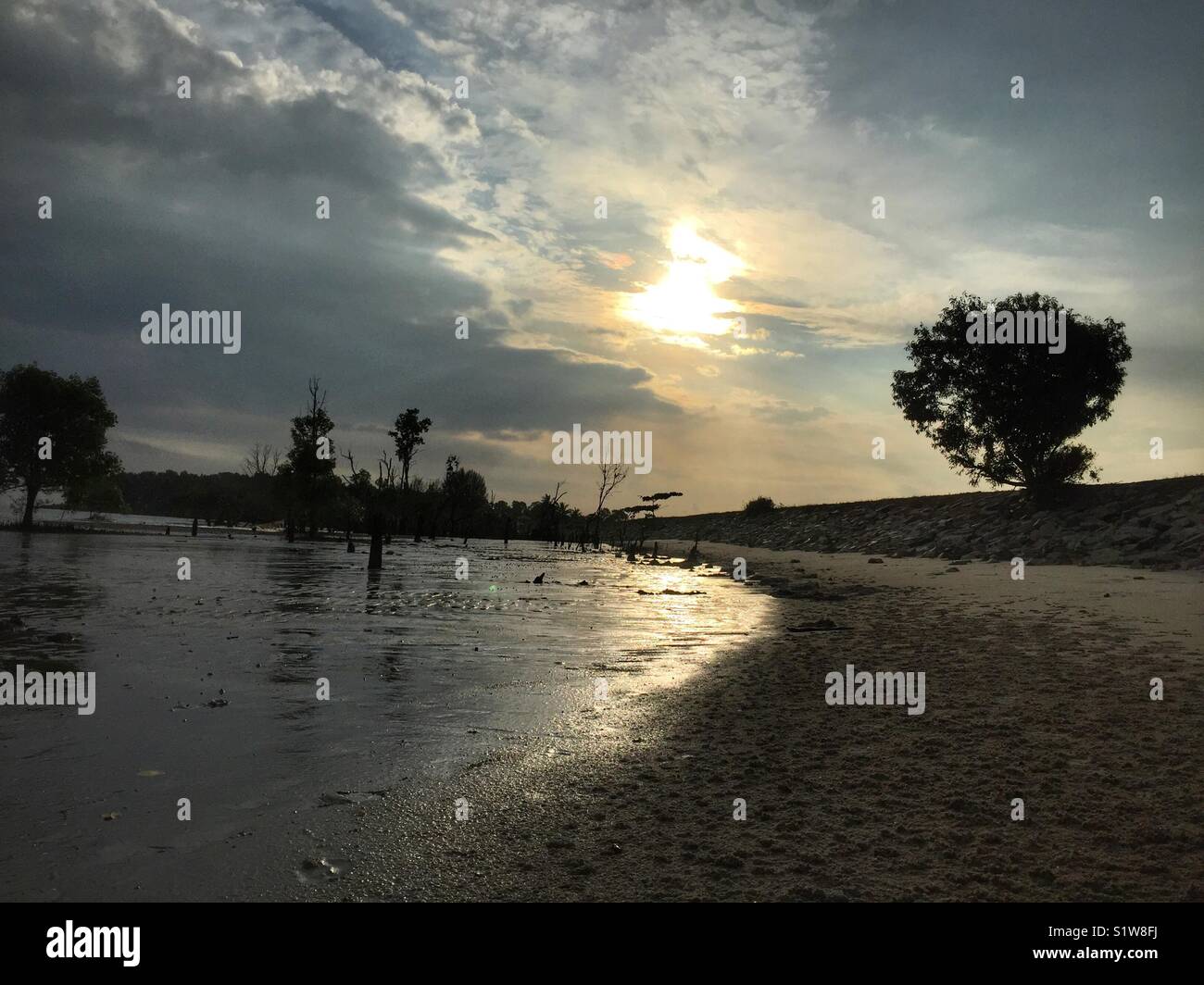 Beach at Pulau Indah Stock Photo - Alamy