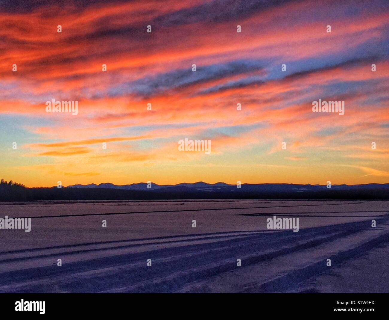 Sunset, Burnt Stock Lake, Alberta,Canada Stock Photo - Alamy
