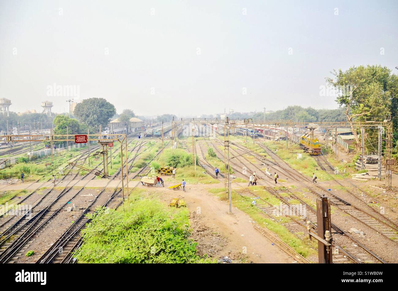 Busy railway junction at New Delhi India!!! Stock Photo - Alamy