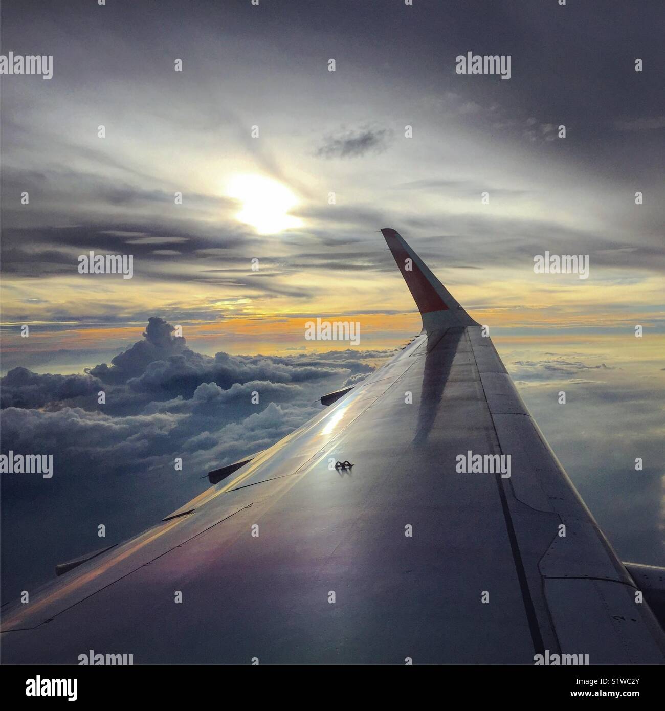 Spectacular sunset in flight from Krabi, Thailand Stock Photo - Alamy