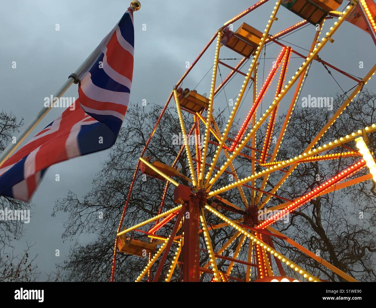 Fairground amusement rides. Winter Wonderland, Hyde Park, London Stock ...