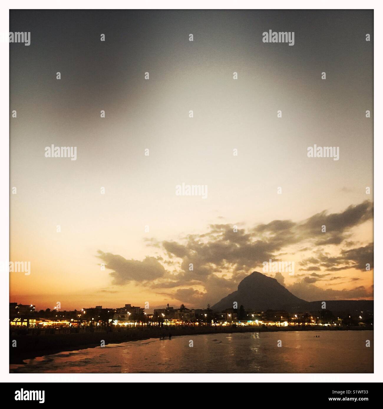 Sunset beach at Arenal Spain Stock Photo - Alamy