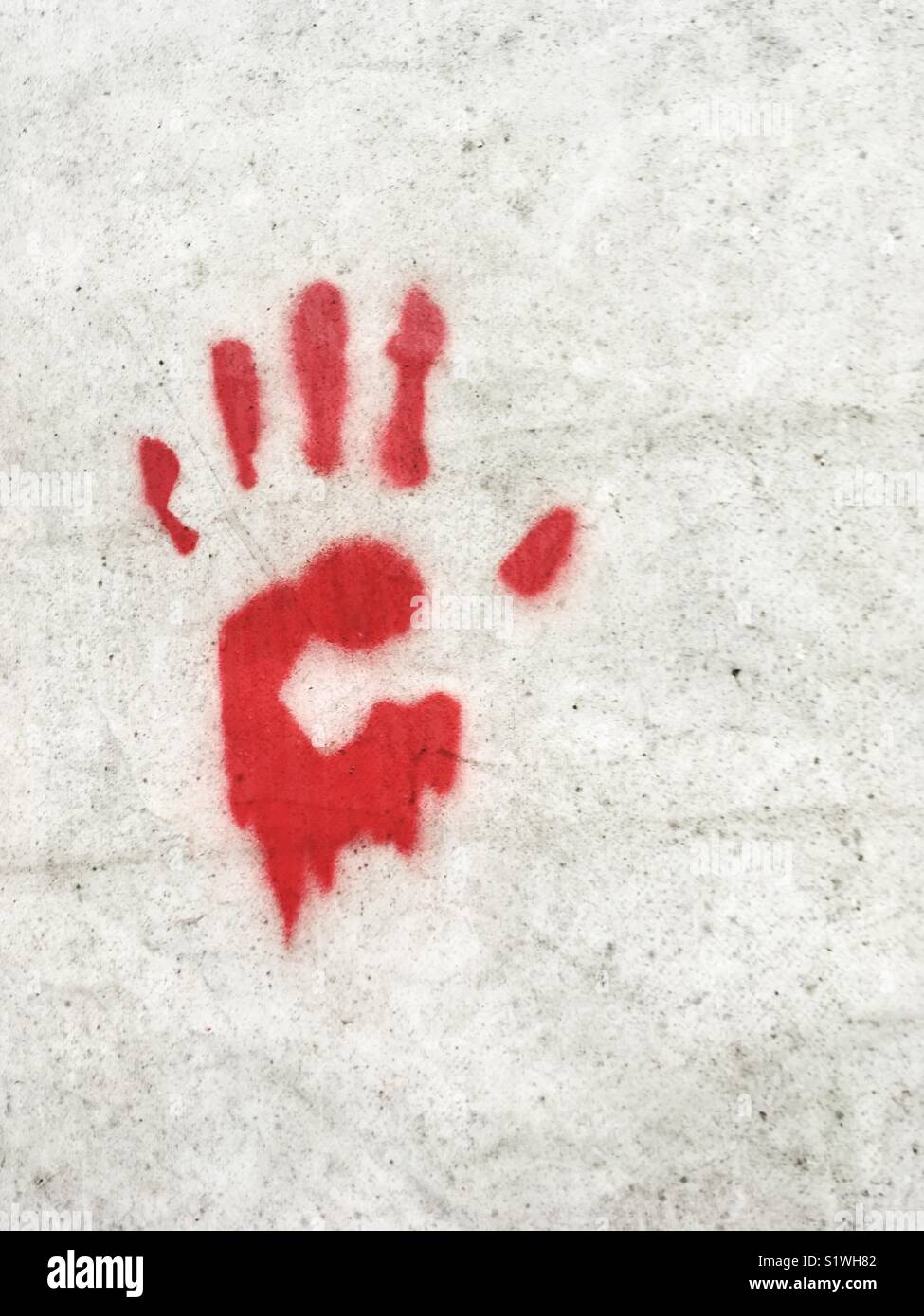 A red handprint Stock Photo - Alamy