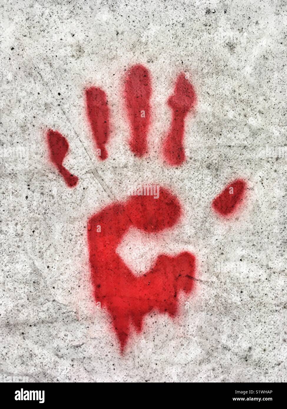 Red handprint hi-res stock photography and images - Alamy