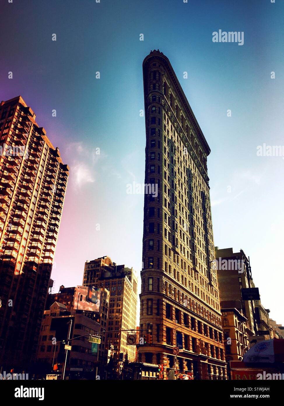 The historical Flatiron building in midtown Manhattan, New York City ...