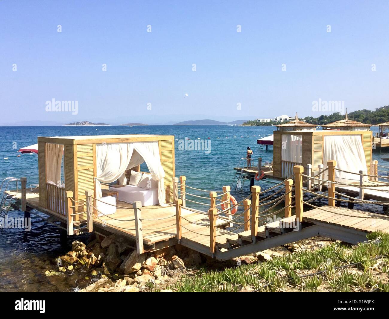 Luxury beach huts hi-res stock photography and images - Alamy