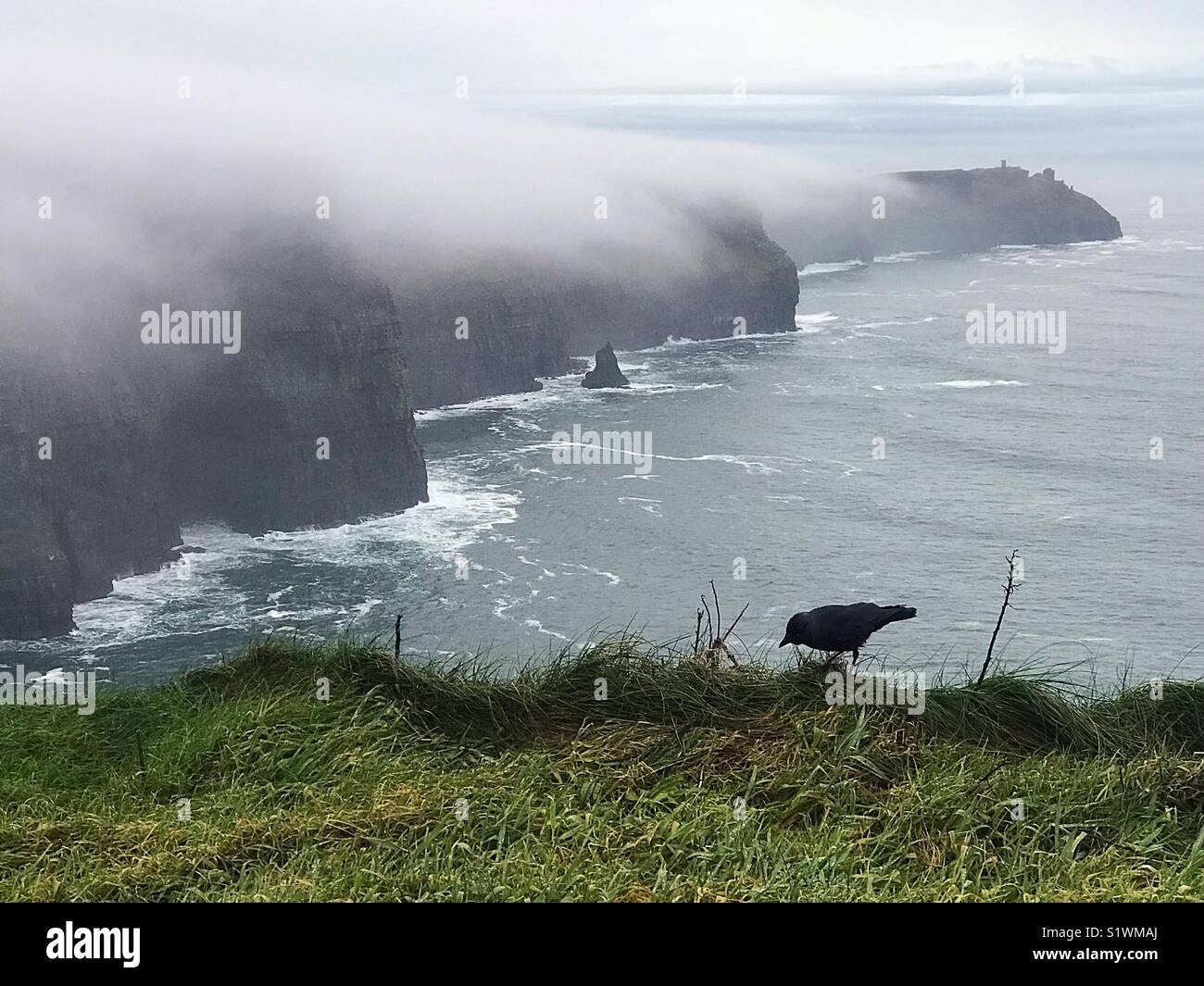 Fog Rolls in on the Cliffs of Moher Stock Photo - Alamy