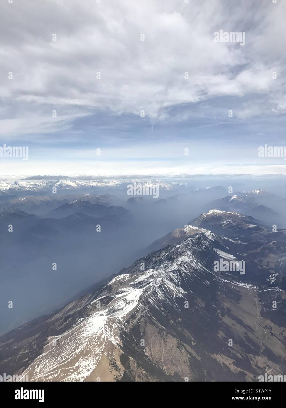 Alps from the plane Stock Photo - Alamy