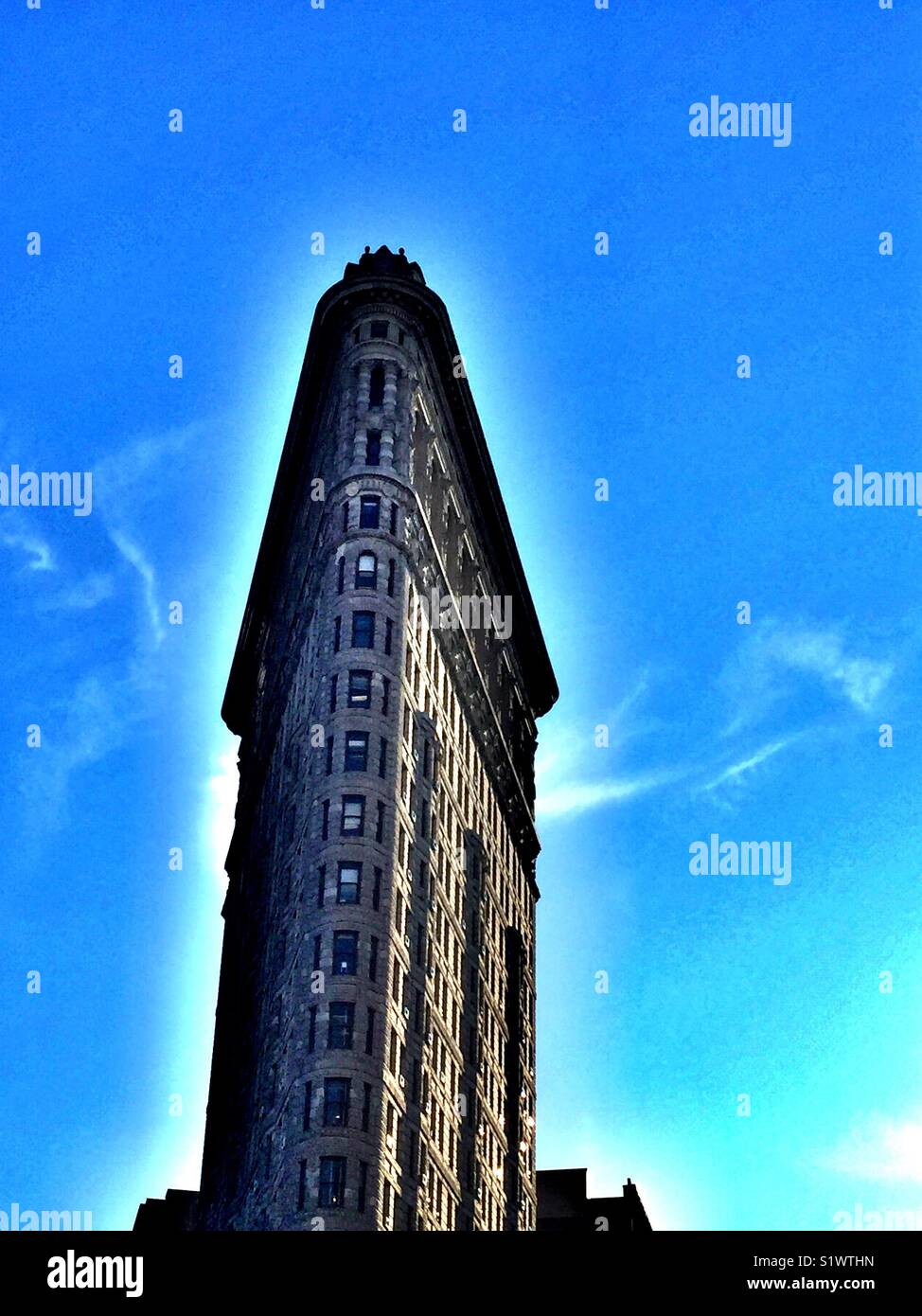 The historic flatiron building in midtown Manhattan, New York city, USA ...