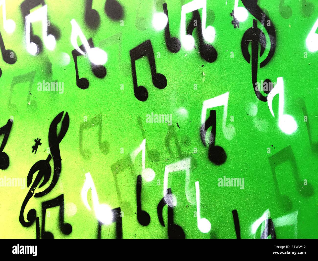 Notes graffiti on a green background Stock Photo - Alamy