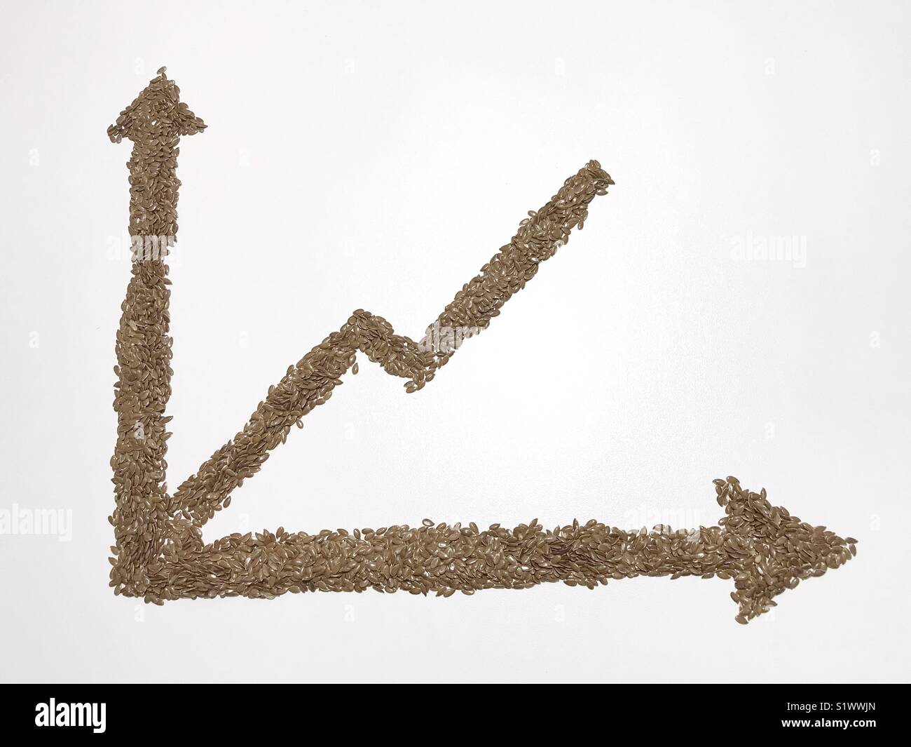 Axes of coordinates depicted with the help of flax seeds Stock Photo ...