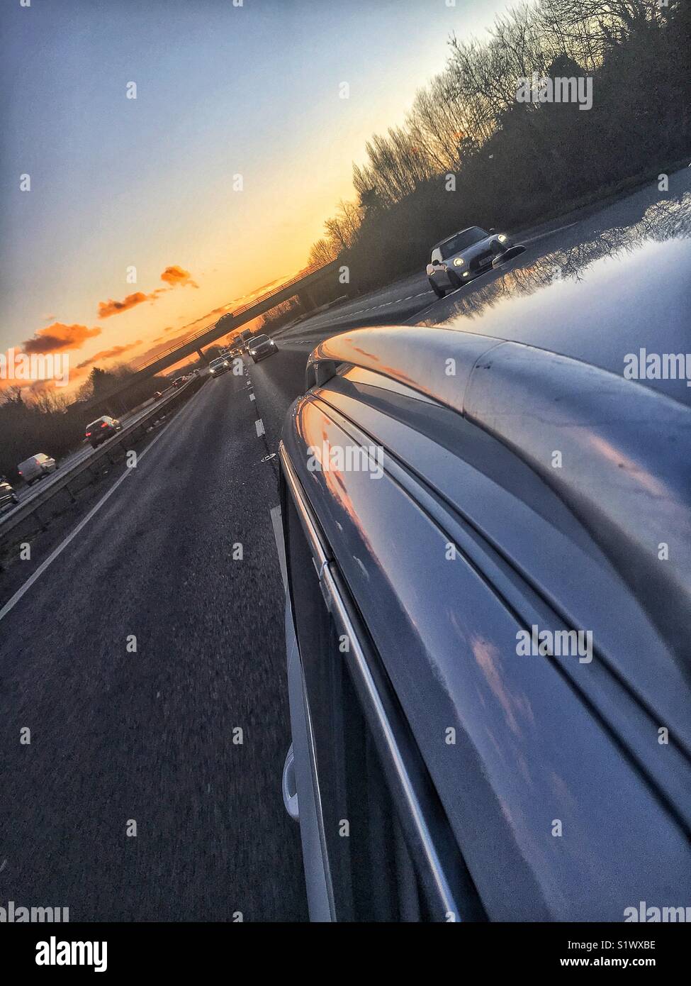 Motorway uk sunset hi-res stock photography and images - Alamy